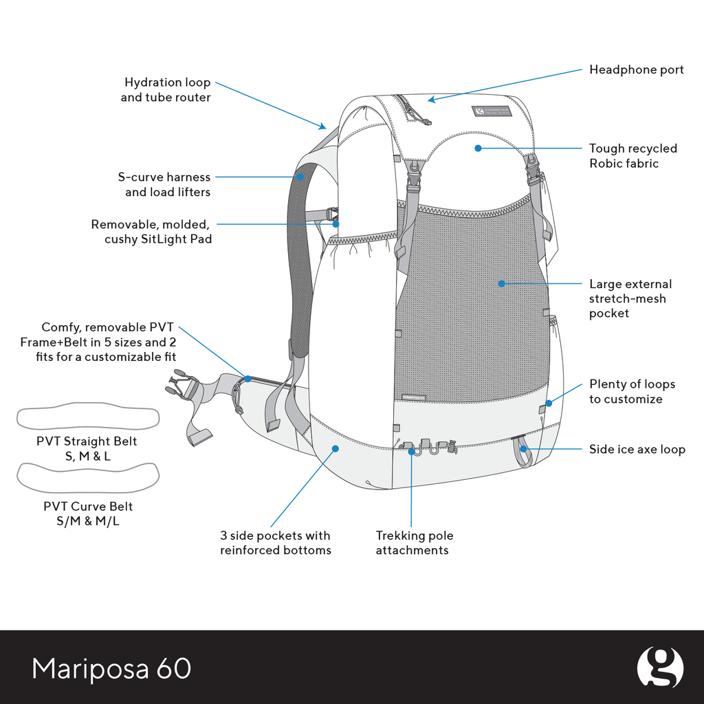 Mariposa 60 Backpack – Gossamer Gear